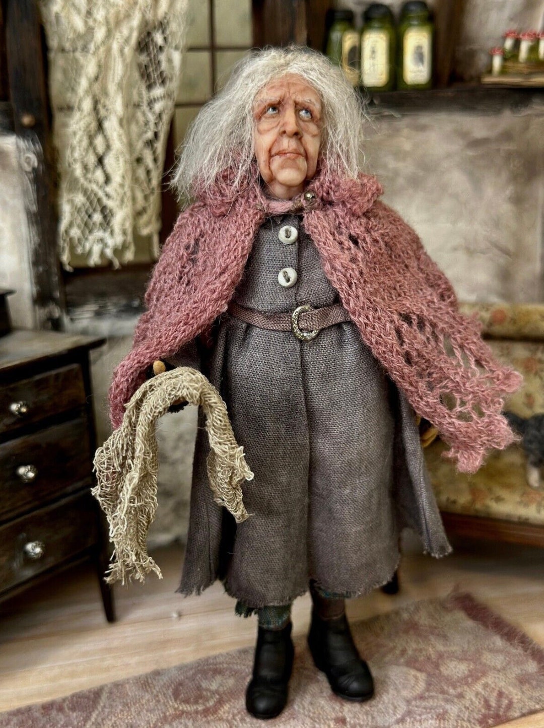Artisan Miniature Dollhouse Clay Professor Bathilda Bagshot - Etsy