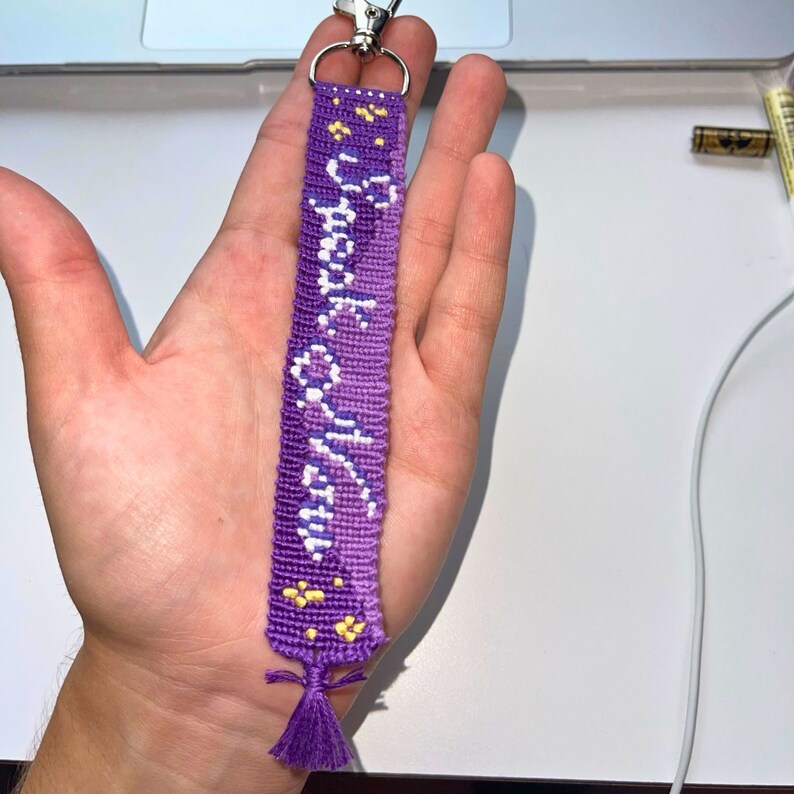 Handmade Taylor Swift speak Now Keychain Purple Macramè Keyring ...