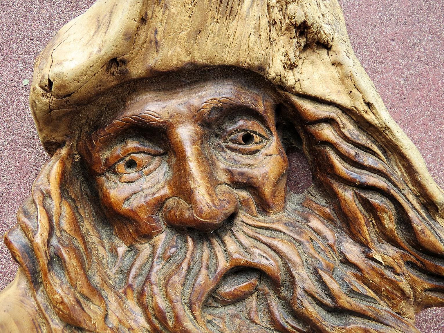 27" Wood Spirit Carving Carved Forest Face Wall Art Sculpture Tree ...