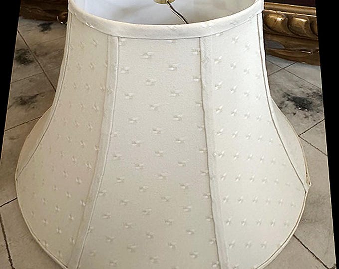 Large Bell Shape Lamp Shade - 8" X 18" X 13” - Ivory Abstract Fabric ...