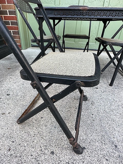 Vintage Kids 1950's Childrens Game Crafts Folding Metal Card Table & 4 ...