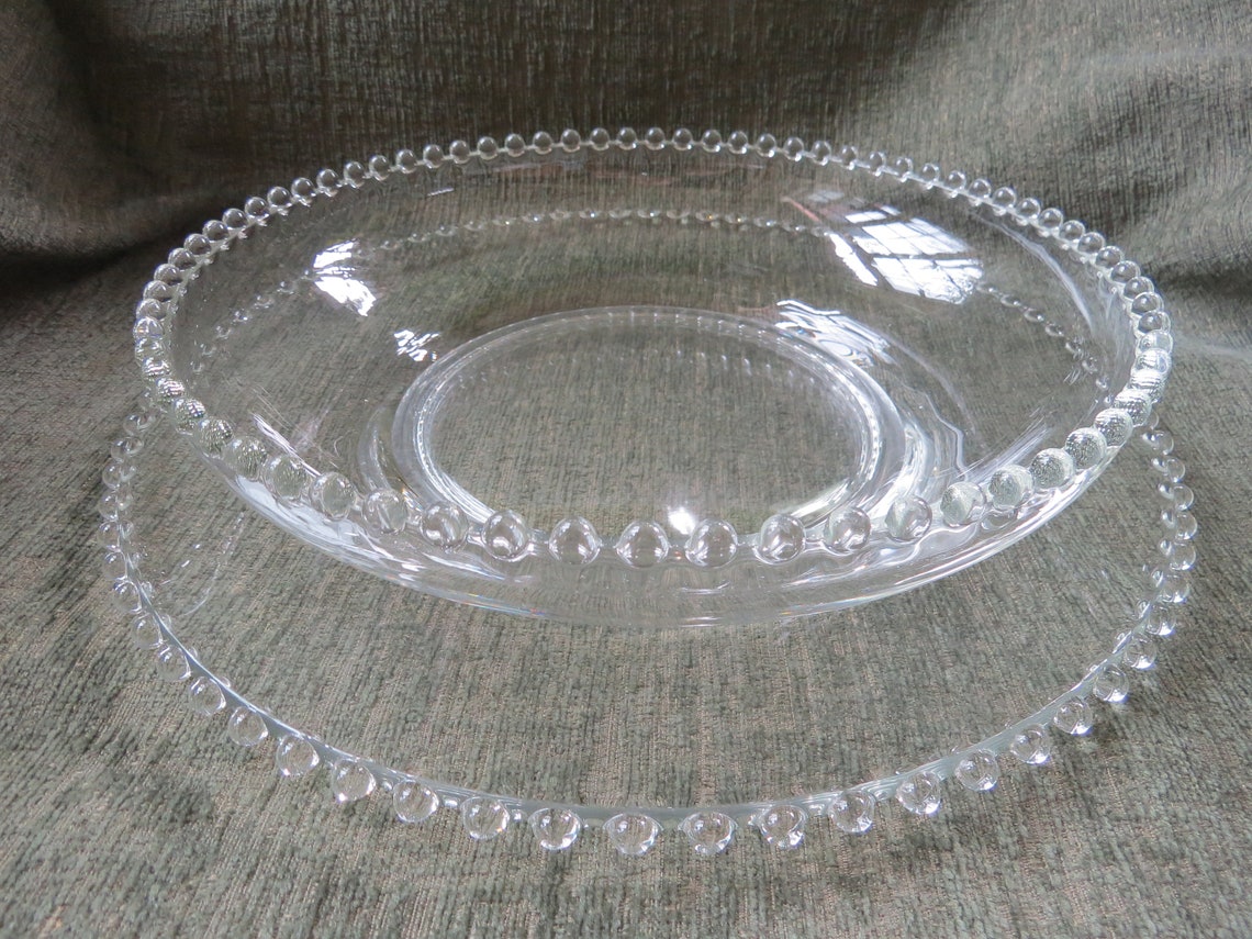 2-pc Large Vtg Imperial Candlewick Glass SERVING Set-tray, Bowl - Etsy
