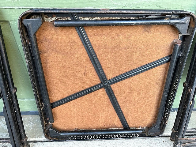 Vintage Kids 1950's Childrens Game Crafts Folding Metal Card Table & 4 ...