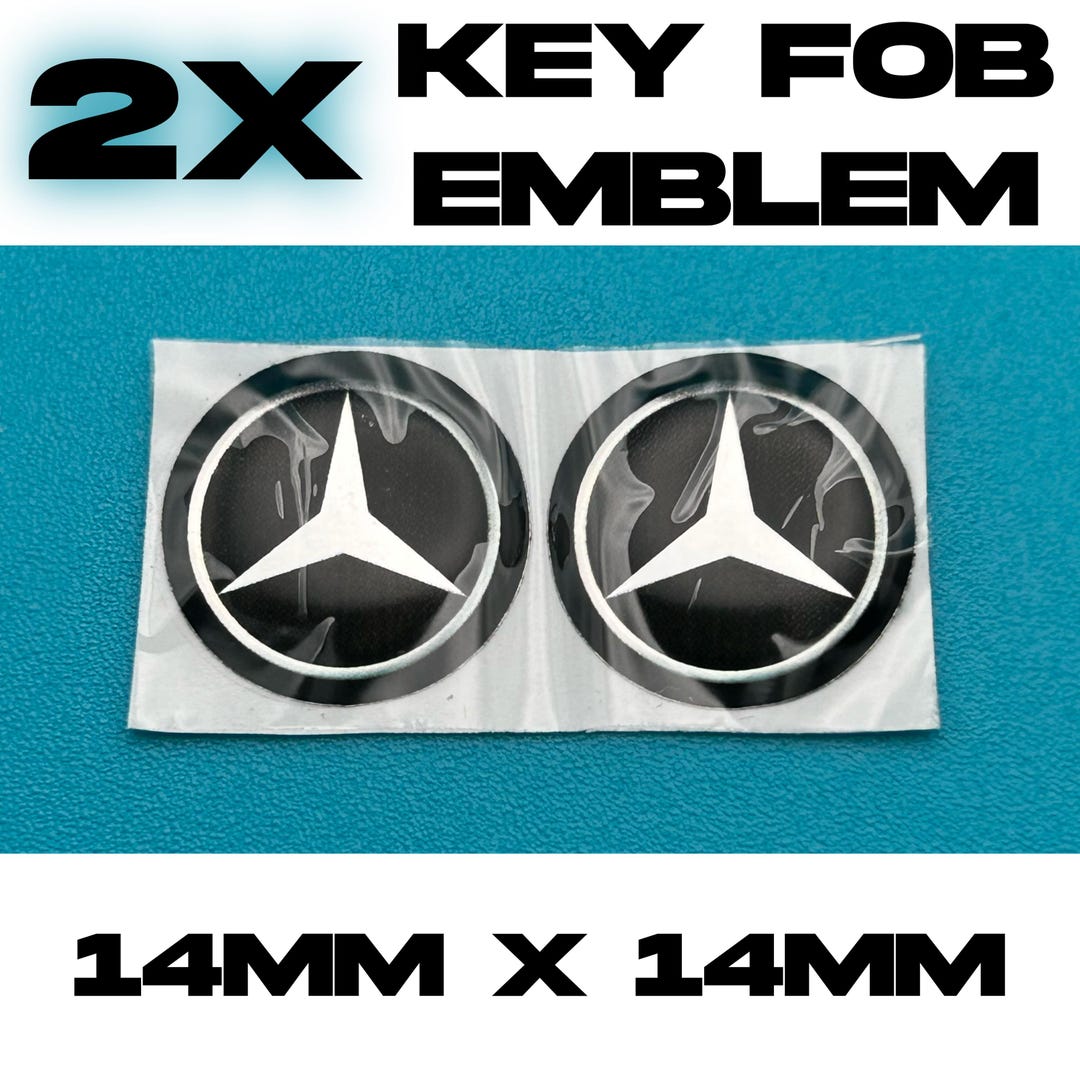 2x Mercedes Benz Logo Remote Key Fob Epoxy Badge Decal 14MM - Etsy