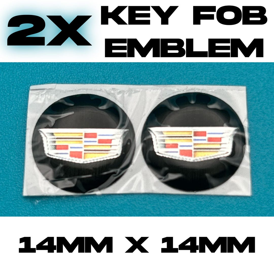 2x Cadillac Logo Remote Key Fob Epoxy Badge Decal 14MM - Etsy