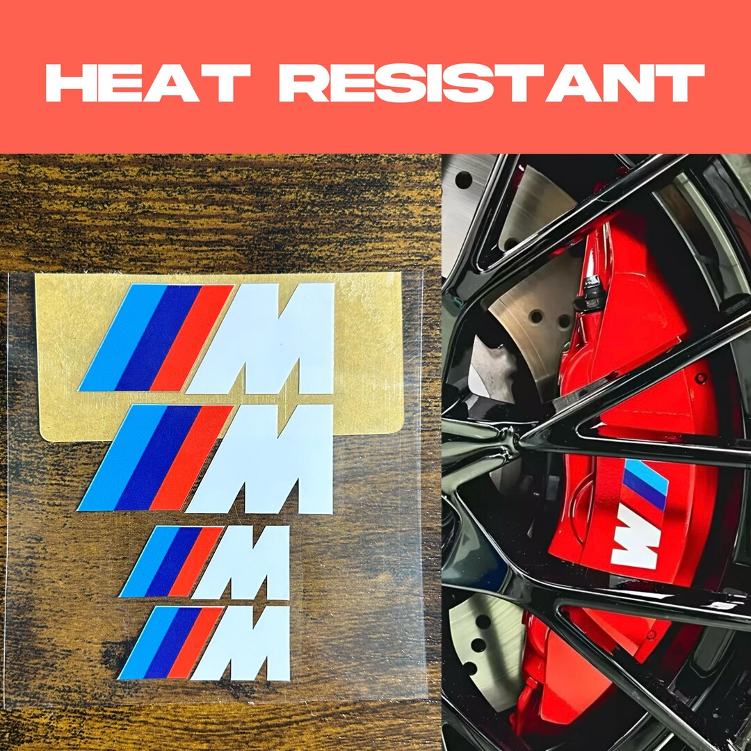 4x BMW M Emblem Caliper Decals Heat Resistant - White - Etsy