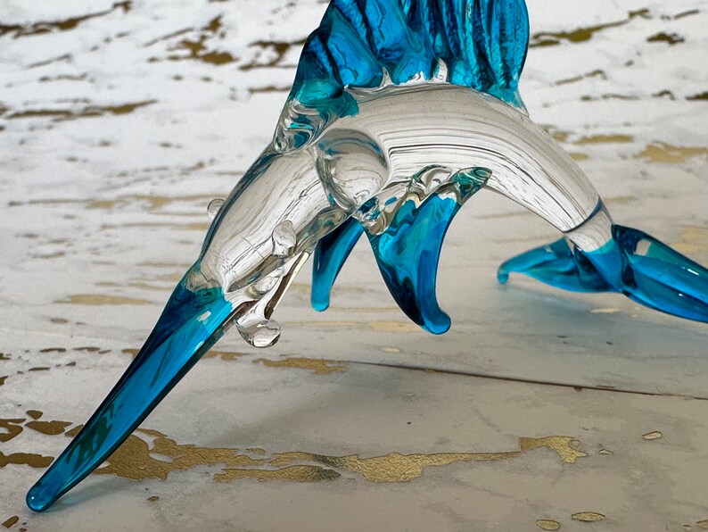 Swordfish Glass-blown Ornament Figurine Rear-view Mirror Car ...