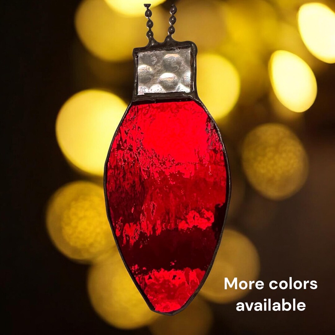 Stained Glass Light Bulb Ornaments Set of 6 Pieces. - Etsy