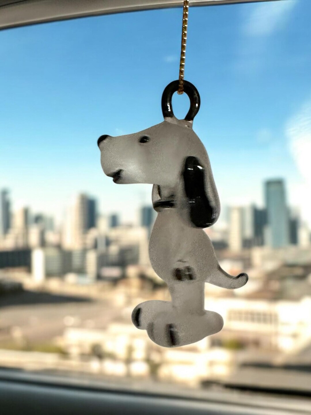 NEW Snoopy Dog Glass-blown Ornament Figurine Rear-view Mirror Car ...