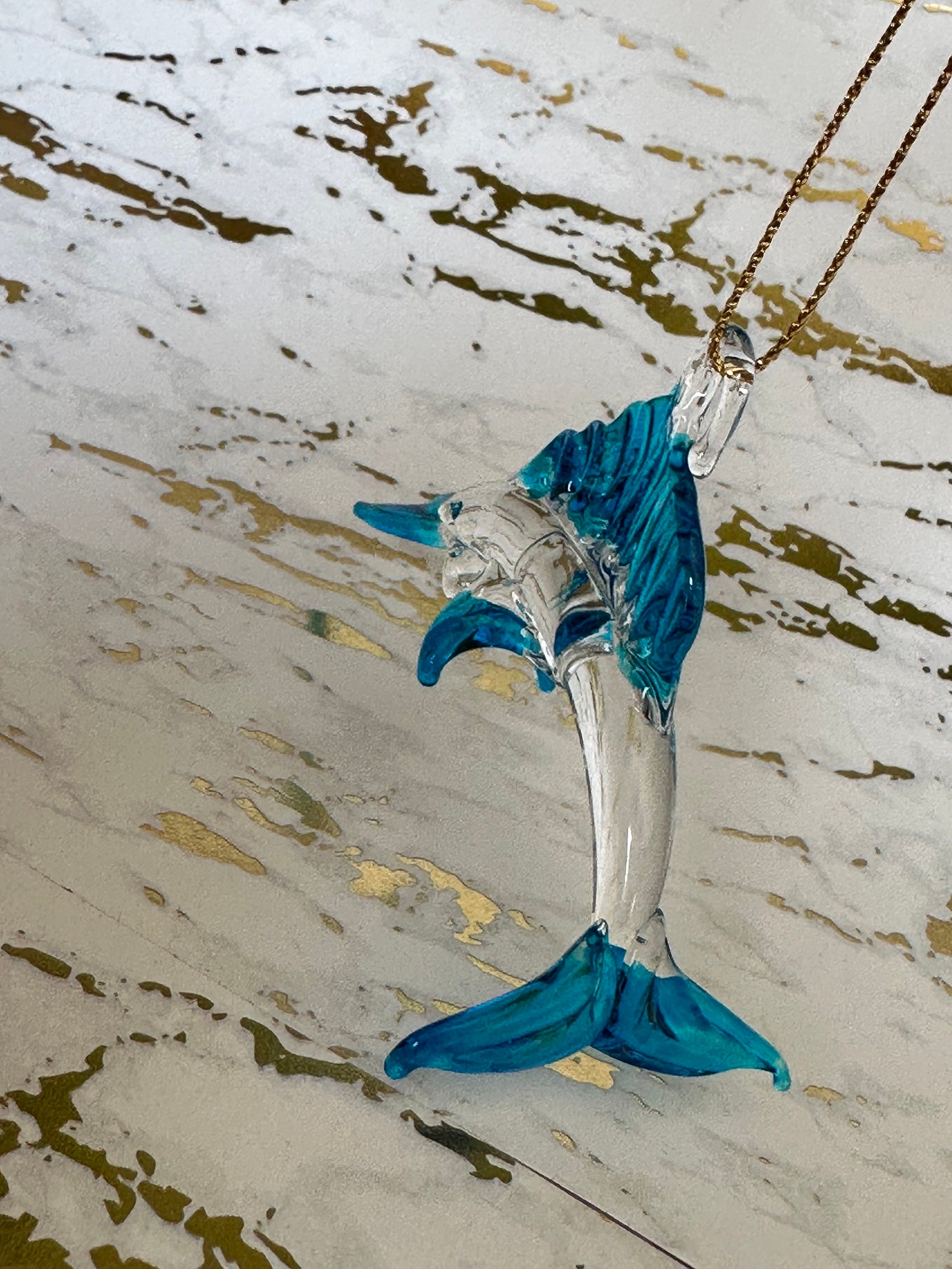 Swordfish Glass-blown Ornament Figurine Rear-view Mirror Car ...