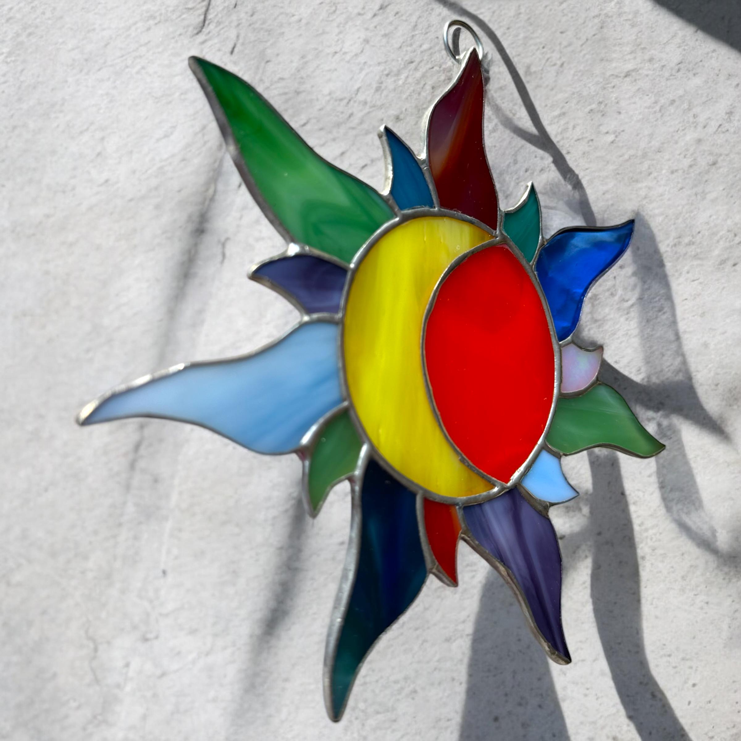 Stained Glass Moon Sun Eclipse Window Sun-catcher. - Etsy