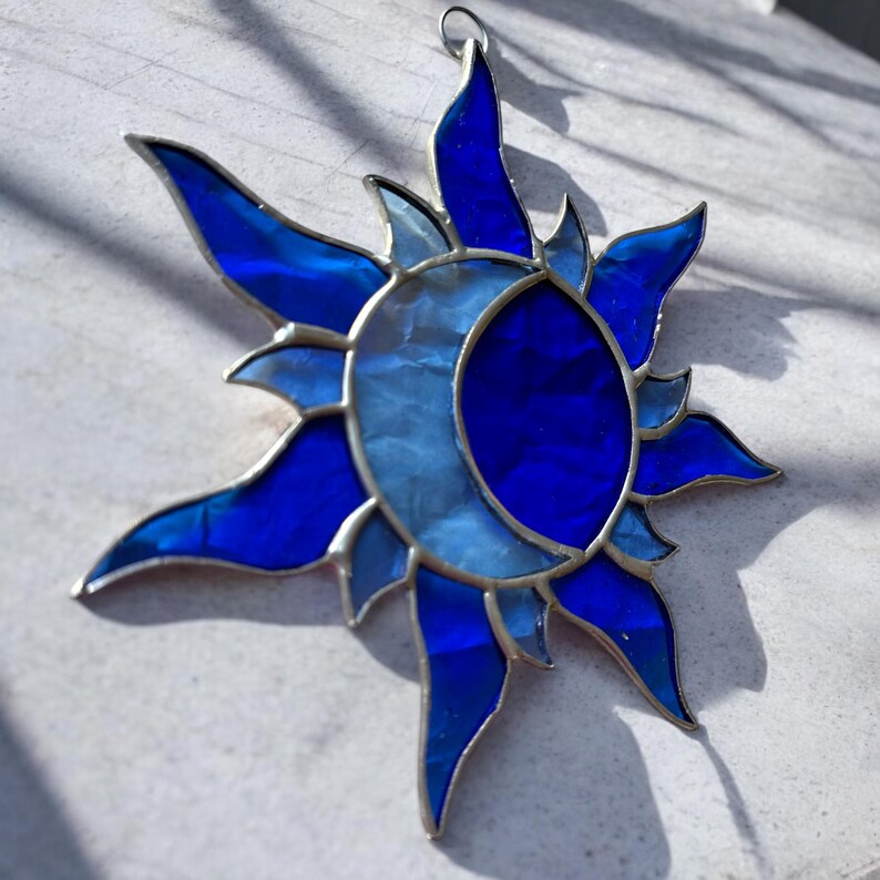 Stained Glass Moon Sun Eclipse Window Sun-catcher. - Etsy