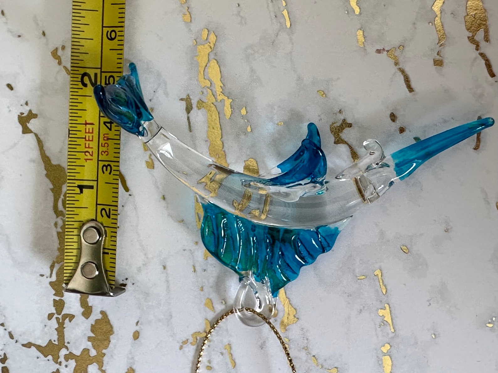 Swordfish Glass-blown Ornament Figurine Rear-view Mirror Car ...
