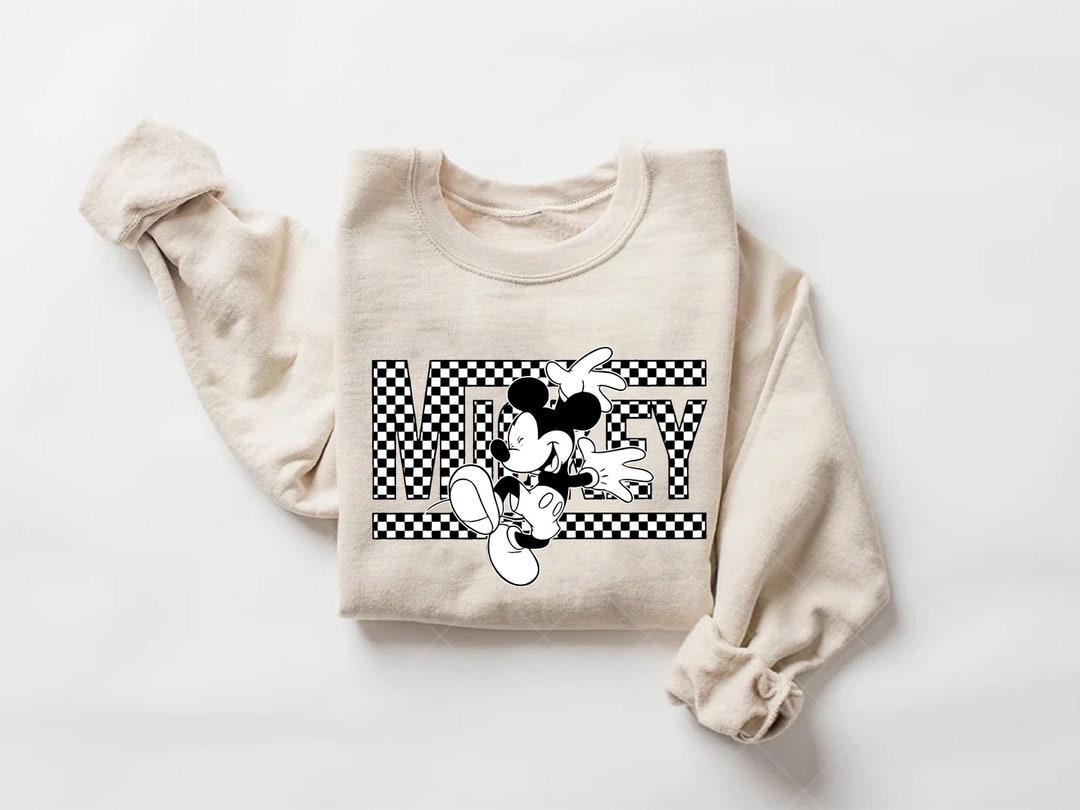 Mickey Checkered Sweatshirt,retro Mickey Sweater,disney Trip Sweatshirt ...