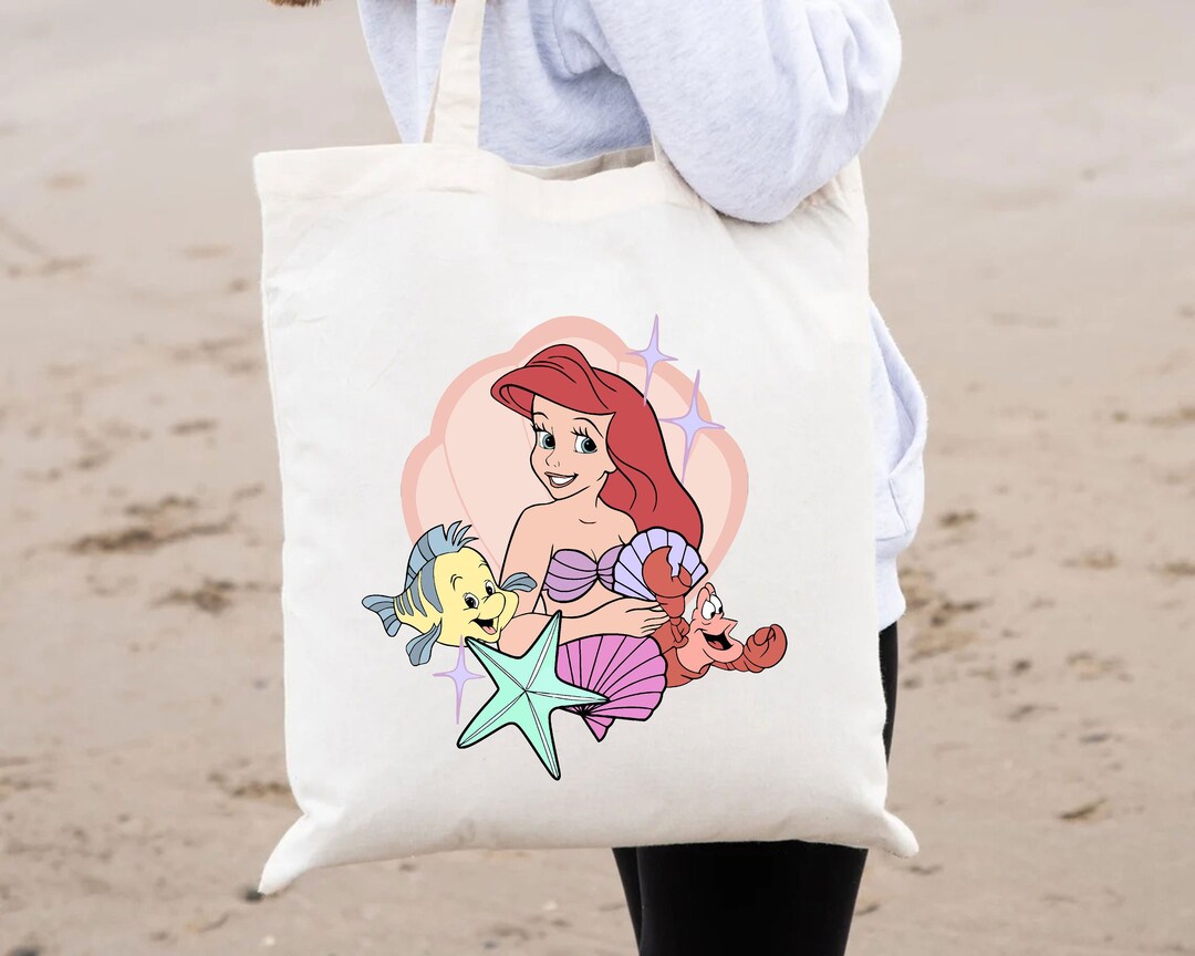 Disney Ariel Tote Bag,canvas Shopping Tote Bag,disney Tote Bag,disney ...