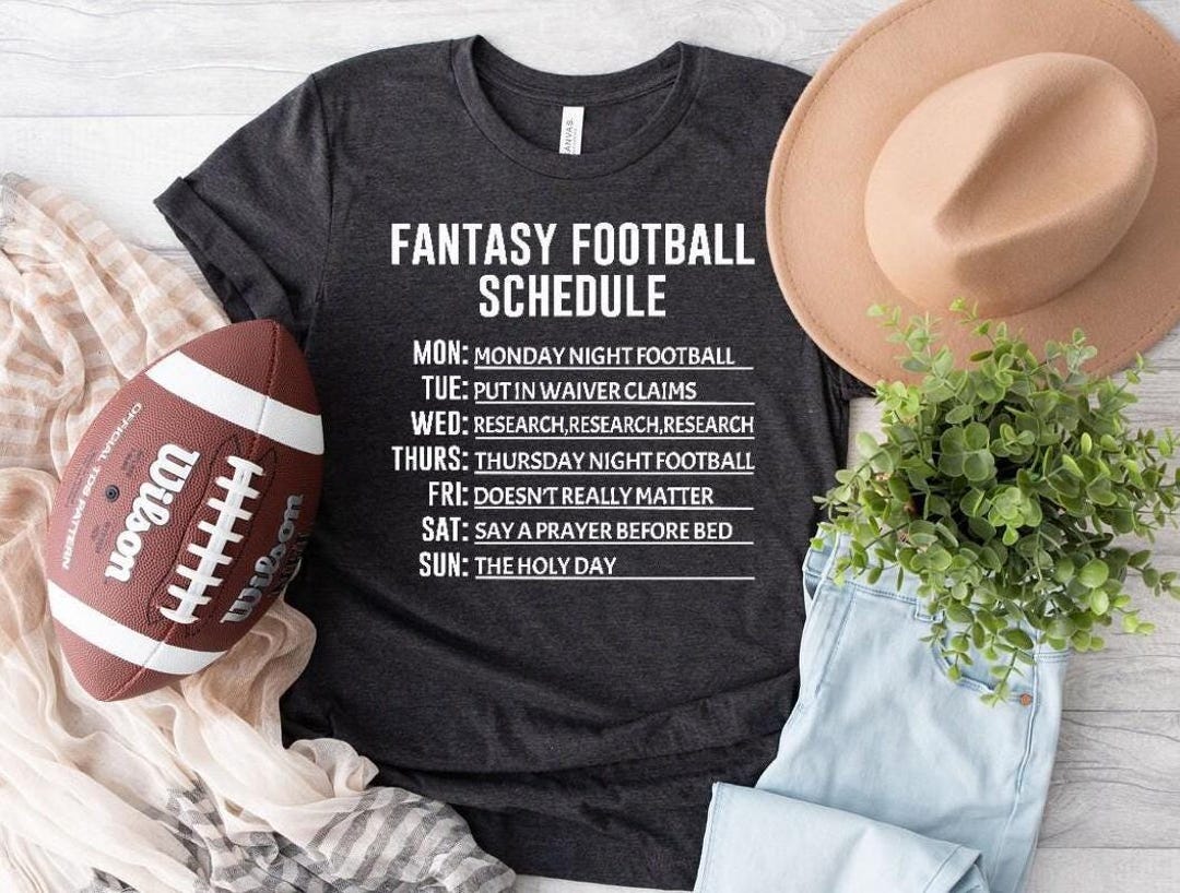 Funny Fantasy Football Schedule T-shirt, Champion Gift - Etsy