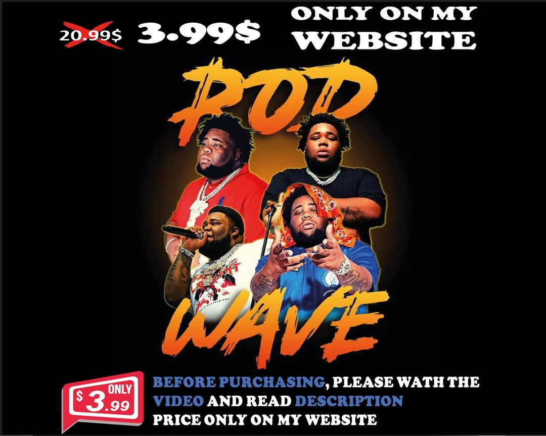 ROD WAVE T Shirt Design. PNG Digital 4500x5100 Px. Rapper Rap - Etsy