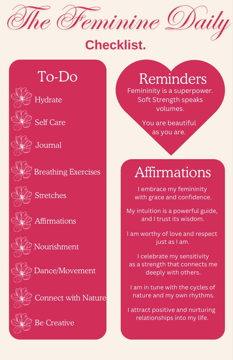 The Feminine To-do List! - Etsy