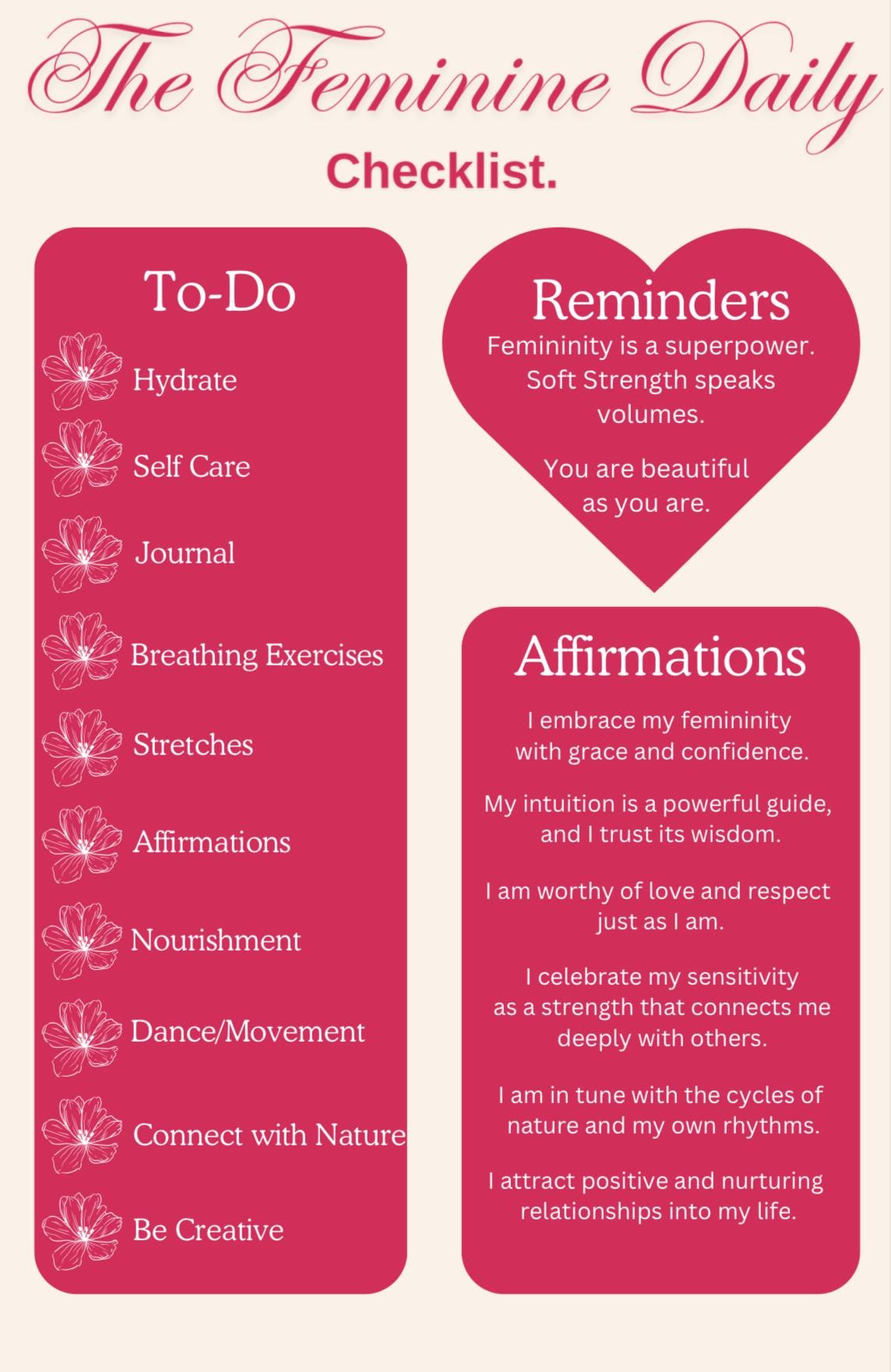 The Feminine To-do List! - Etsy