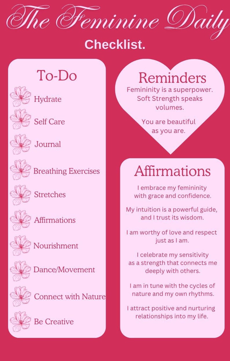 The Feminine To-do List! - Etsy