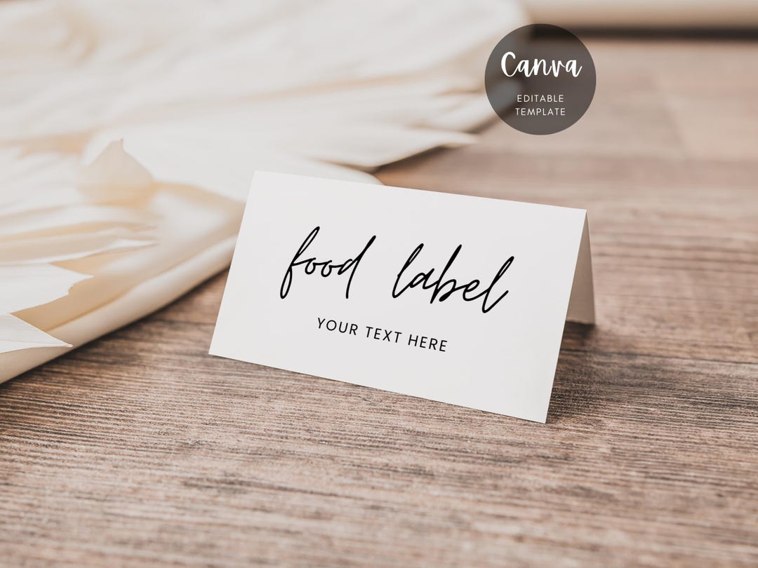 Buffet Card | Food Label Tent | Minimalistic | Elegant | Modern ...
