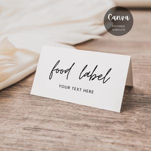 Buffet Card | Food Label Tent | Minimalistic | Elegant | Modern ...