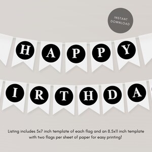 Birthday Flag Banner Editable Canva Template | Minimalistic | Modern ...