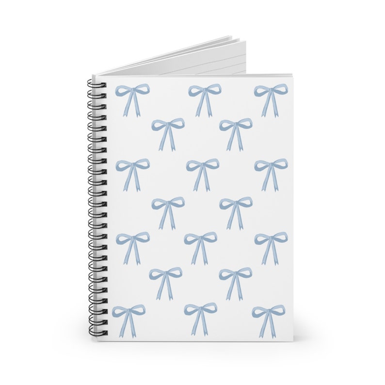 Coquette Spiral Notebook With Blue Bows- Ruled Line Gift for Daughter ...