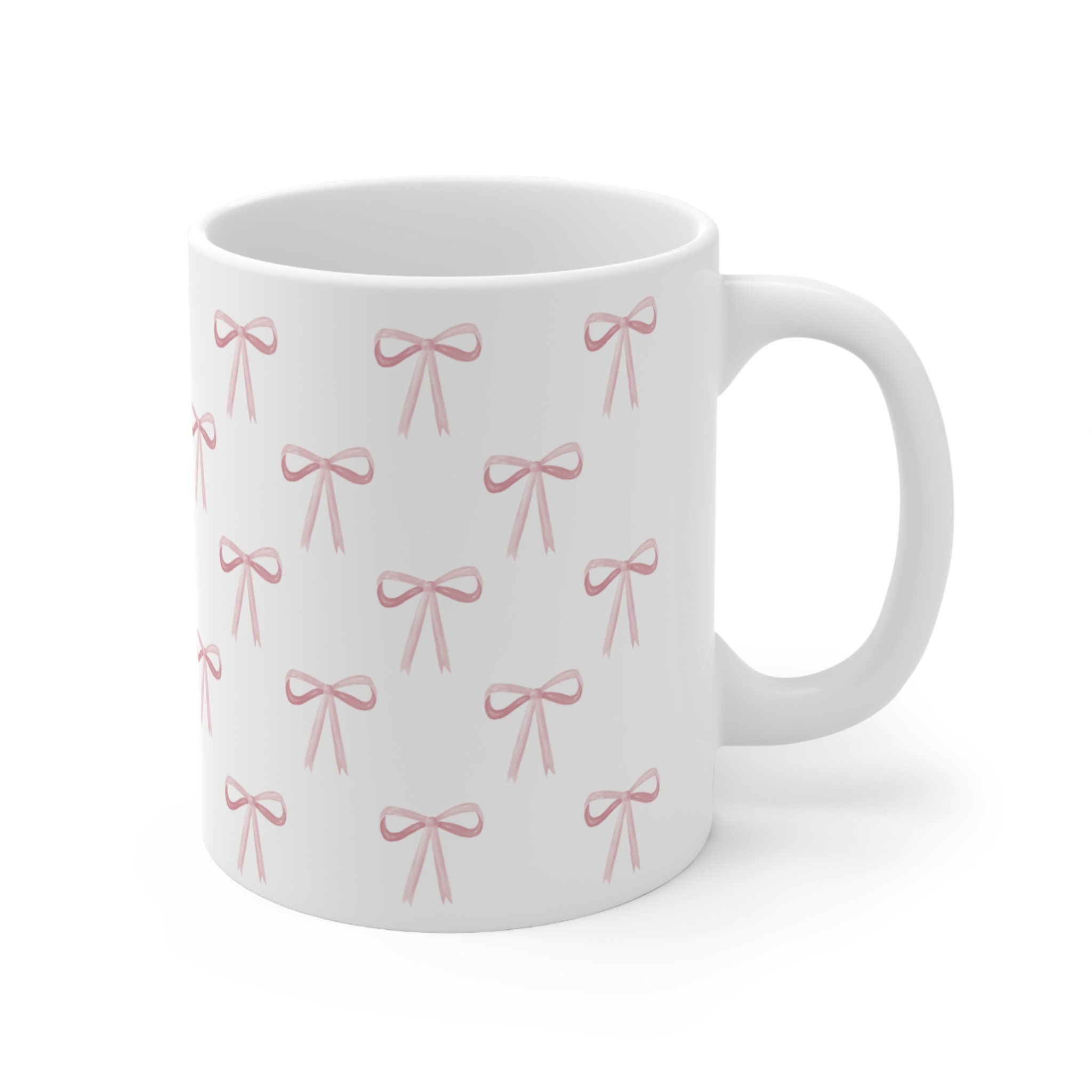 Cute Mugs Aesthetic Coquette Trendy Pink Ribbon Bow Pink Aesthetic Mug ...