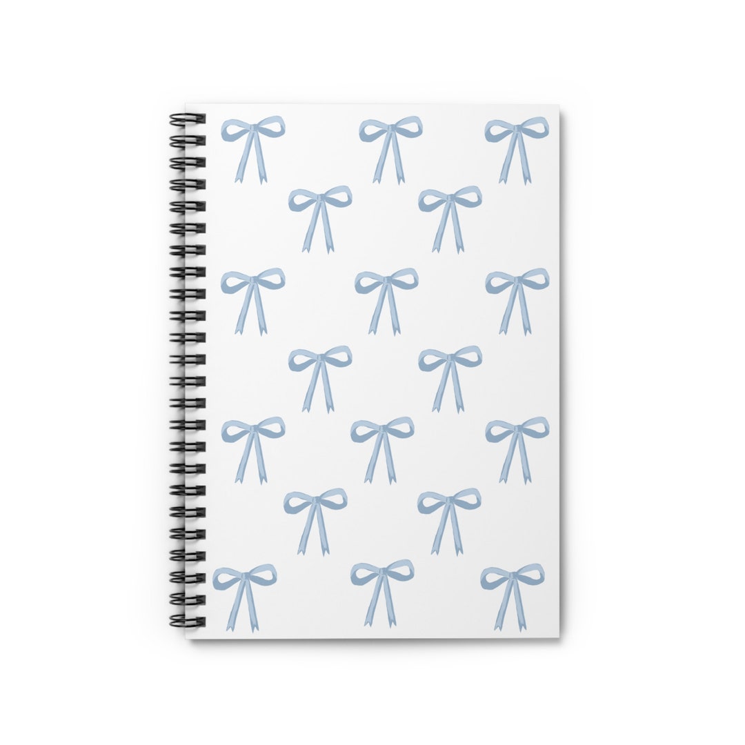 Coquette Spiral Notebook With Blue Bows- Ruled Line Gift for Daughter ...