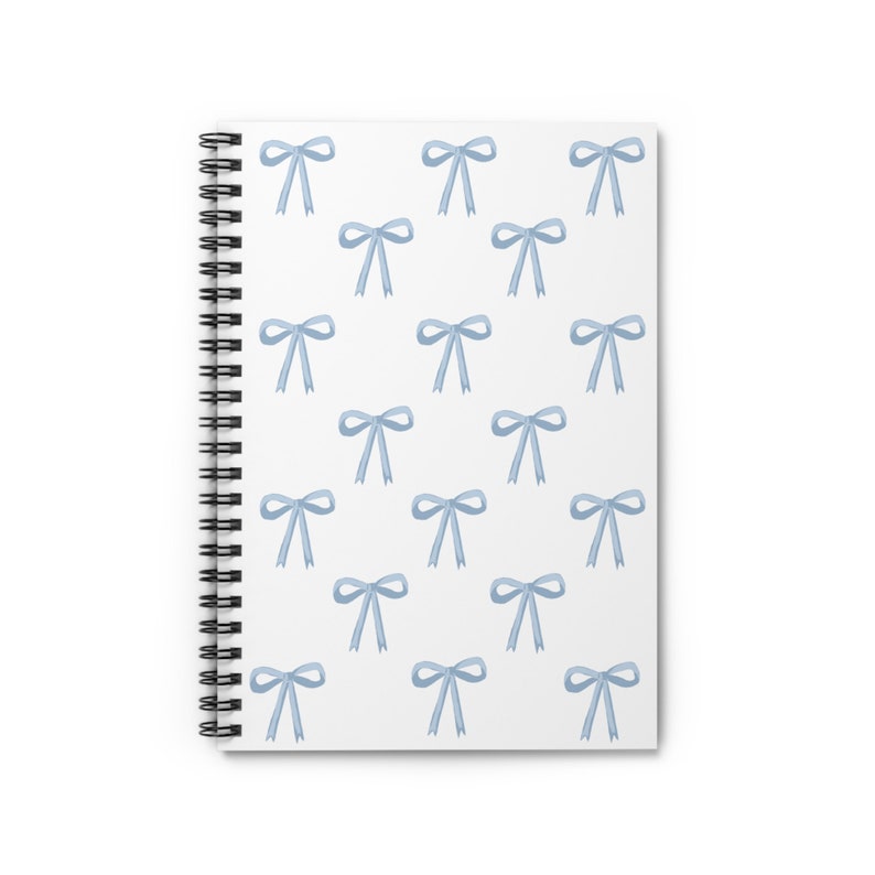 Coquette Spiral Notebook With Blue Bows- Ruled Line Gift for Daughter ...