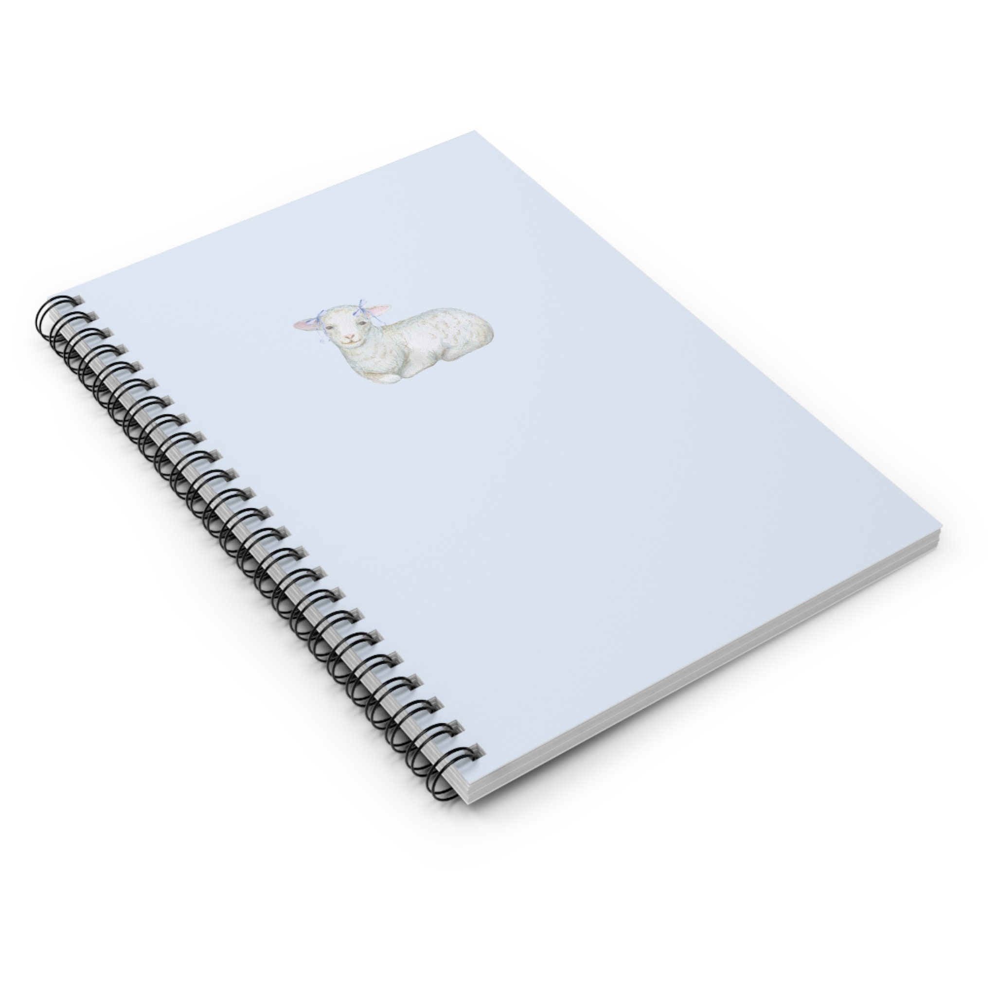Coquette Notebook Lamb With Blue Bow Spiral Notebook Journal - Ruled ...