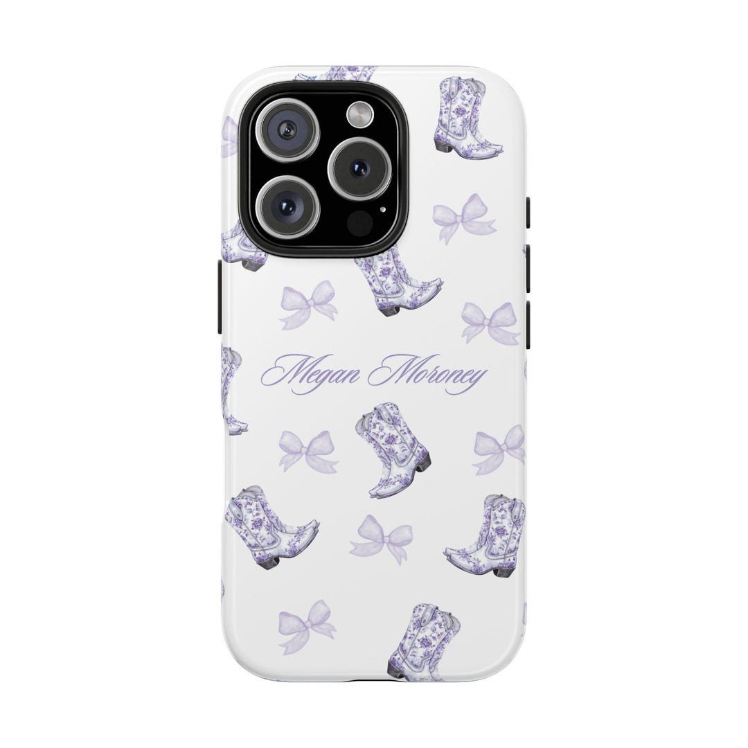 Megan Moroney Purple Coquette Cowgirl Phone Case, Western Style Protective Cover, Floral Rodeo ...