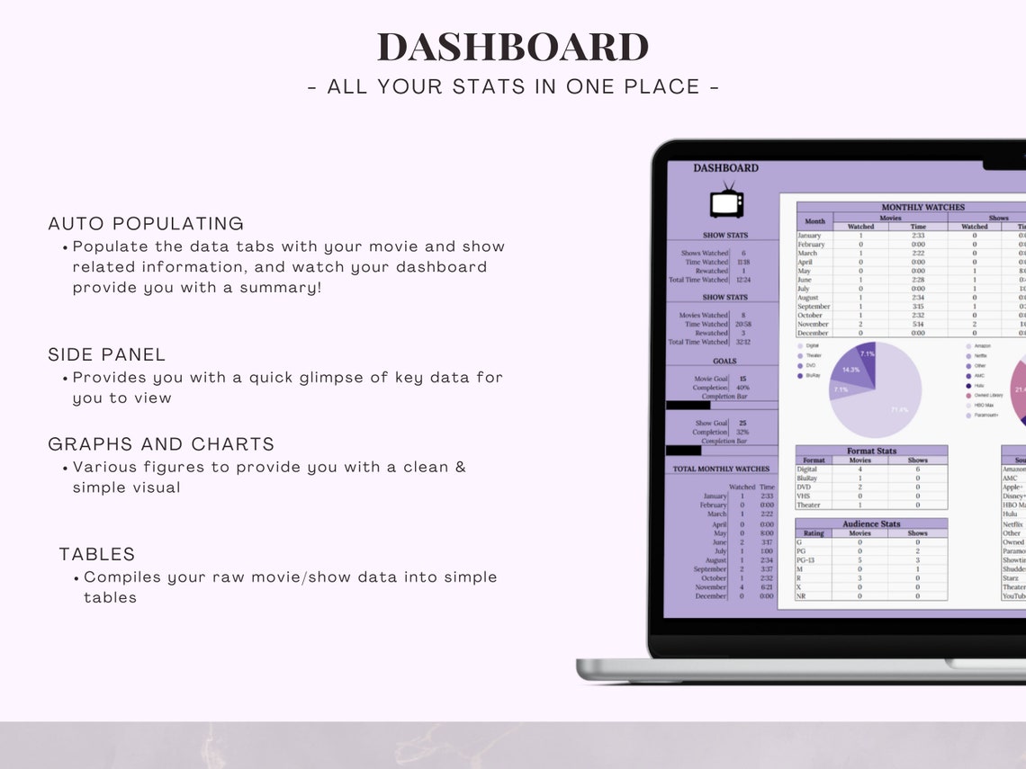 TV Show and Movie Tracker Google Sheets Template, Television Series ...