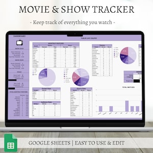 Movie & Show Tracking Spreadsheet Template for Google Sheets, TV Show ...