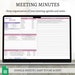 Meeting Notes and Agenda Template for Google Sheets, Meeting Minutes ...