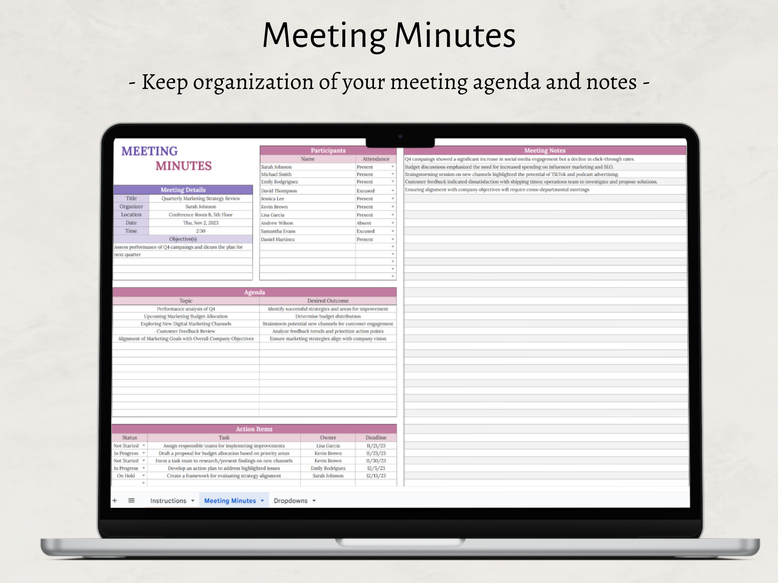 Team Manager Bundle Pack Spreadsheet Templates for Google Sheets ...