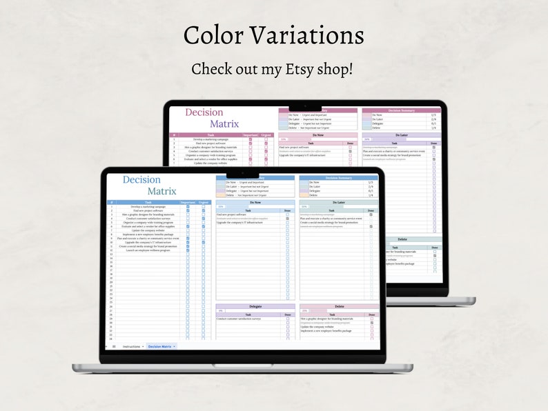 Priority Matrix Spreadsheet Template for Google Sheets, Task Manager ...