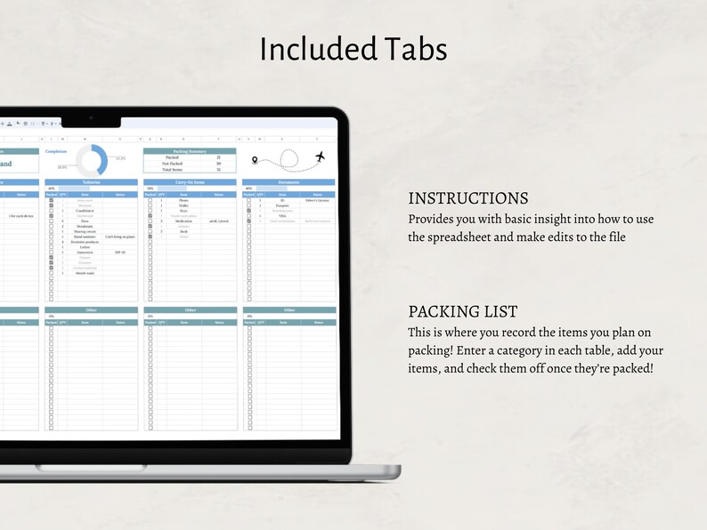 Family Packing List Template for Google Sheets, Travel Planning ...