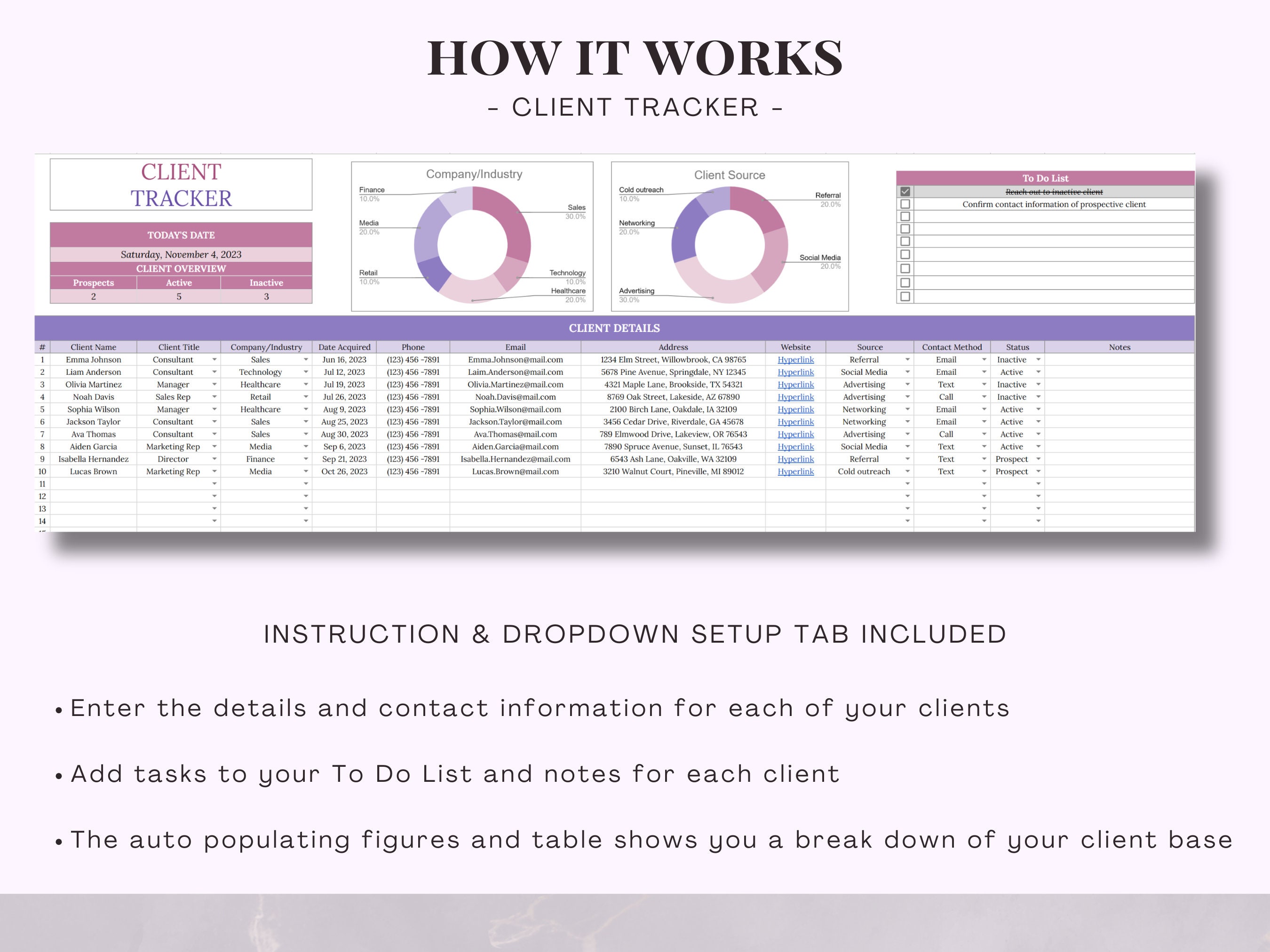 Client Tracker Template for Google Sheets, Client Management ...