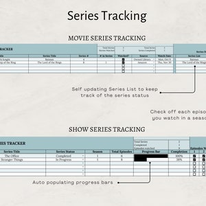 TV Show Tracker Spreadsheet Template for Google Sheets, Movie Series ...