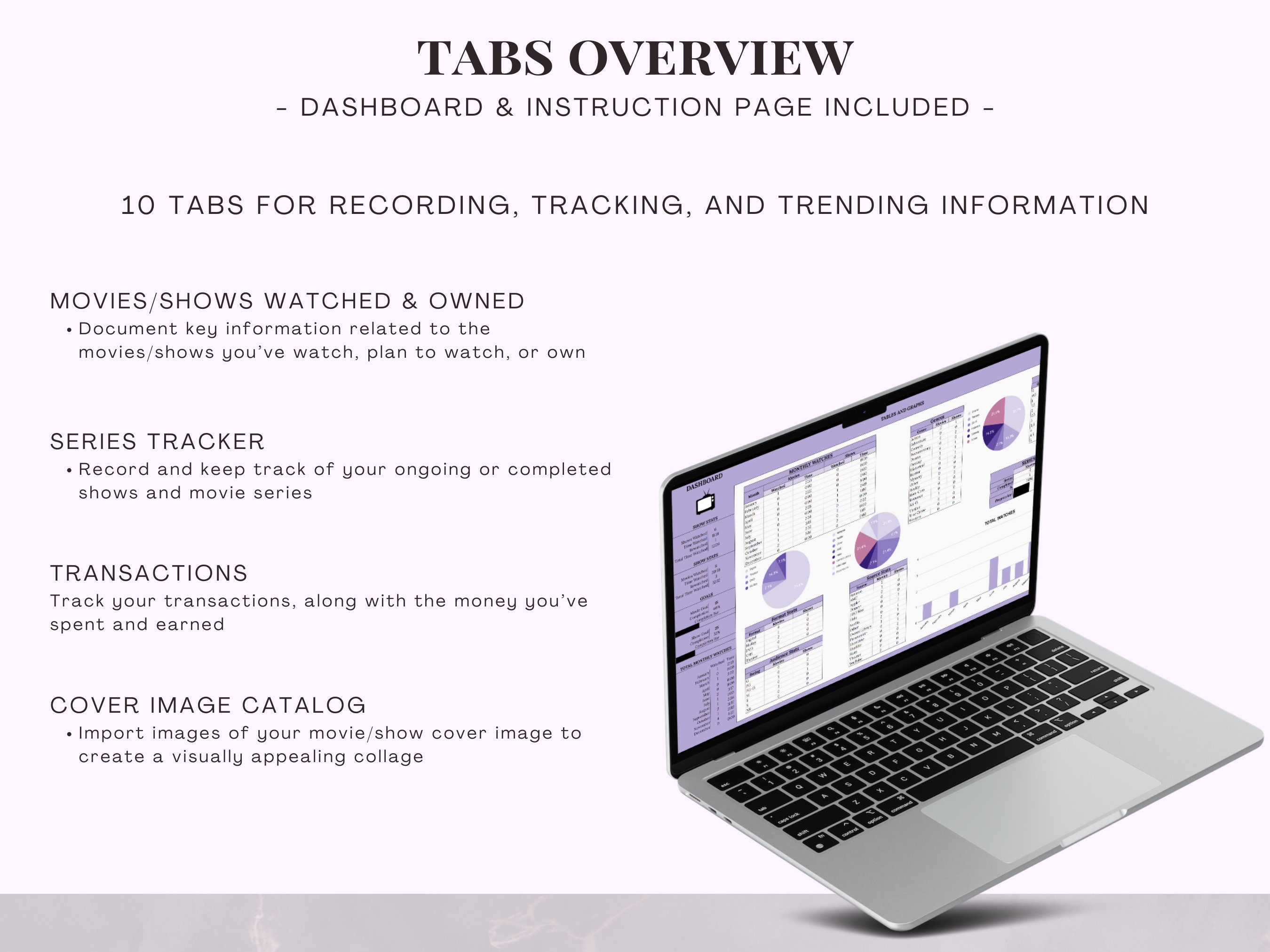TV Show and Movie Tracker Google Sheets Template, Television Series ...
