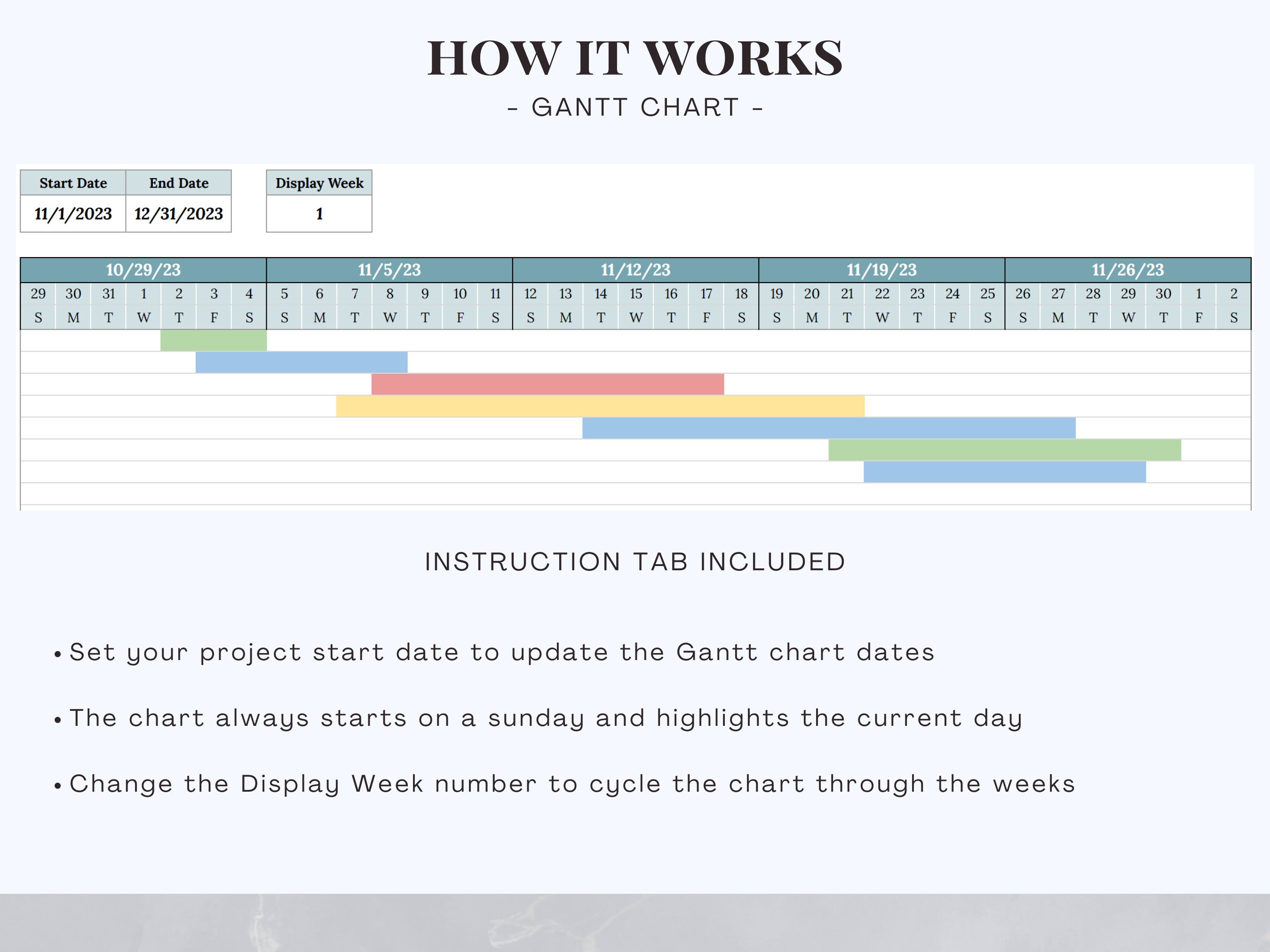 Gantt Chart Template for Project Managers, Project Timeline Calendar ...