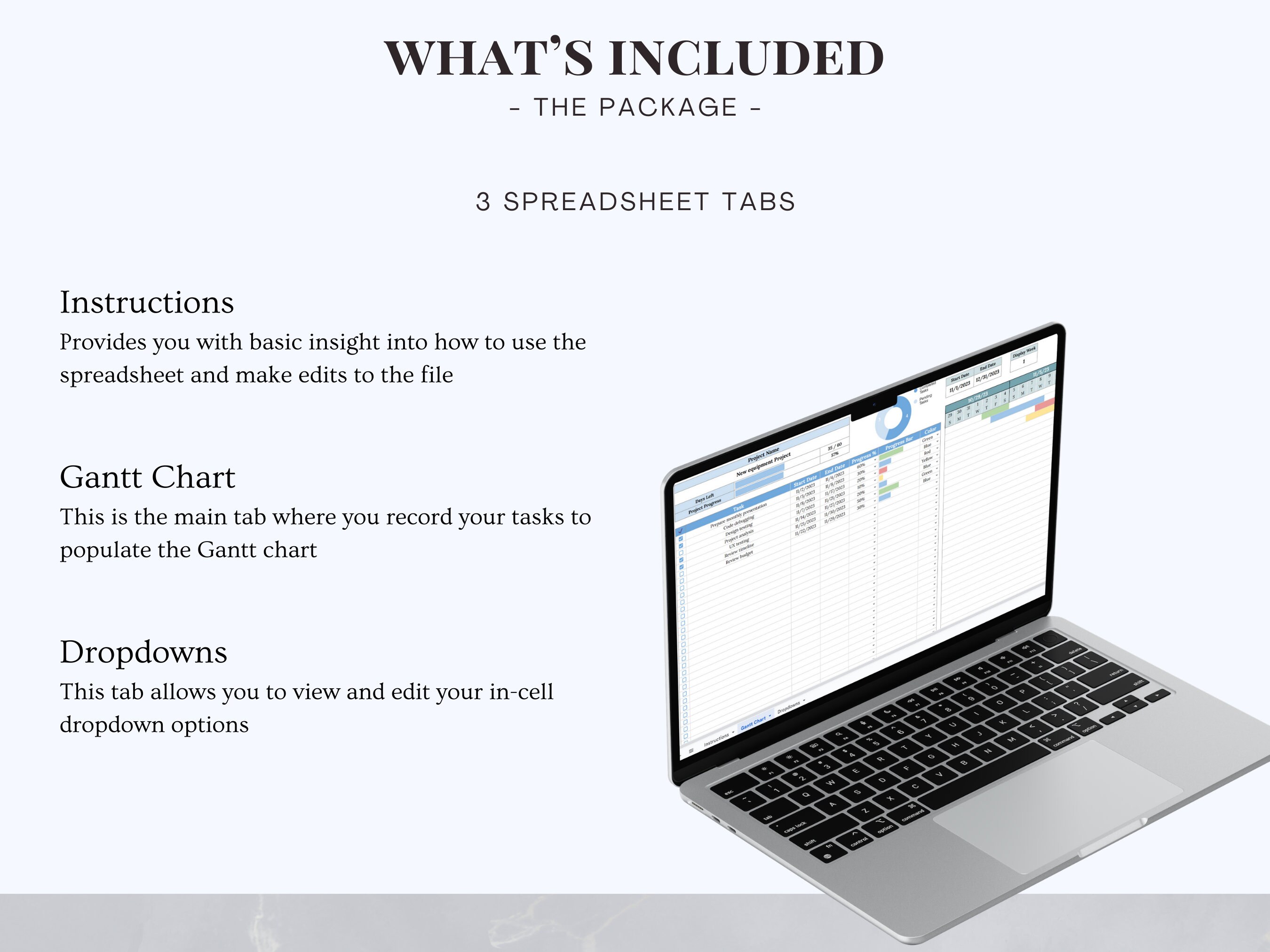 Gantt Chart Template for Project Managers, Project Timeline Calendar ...
