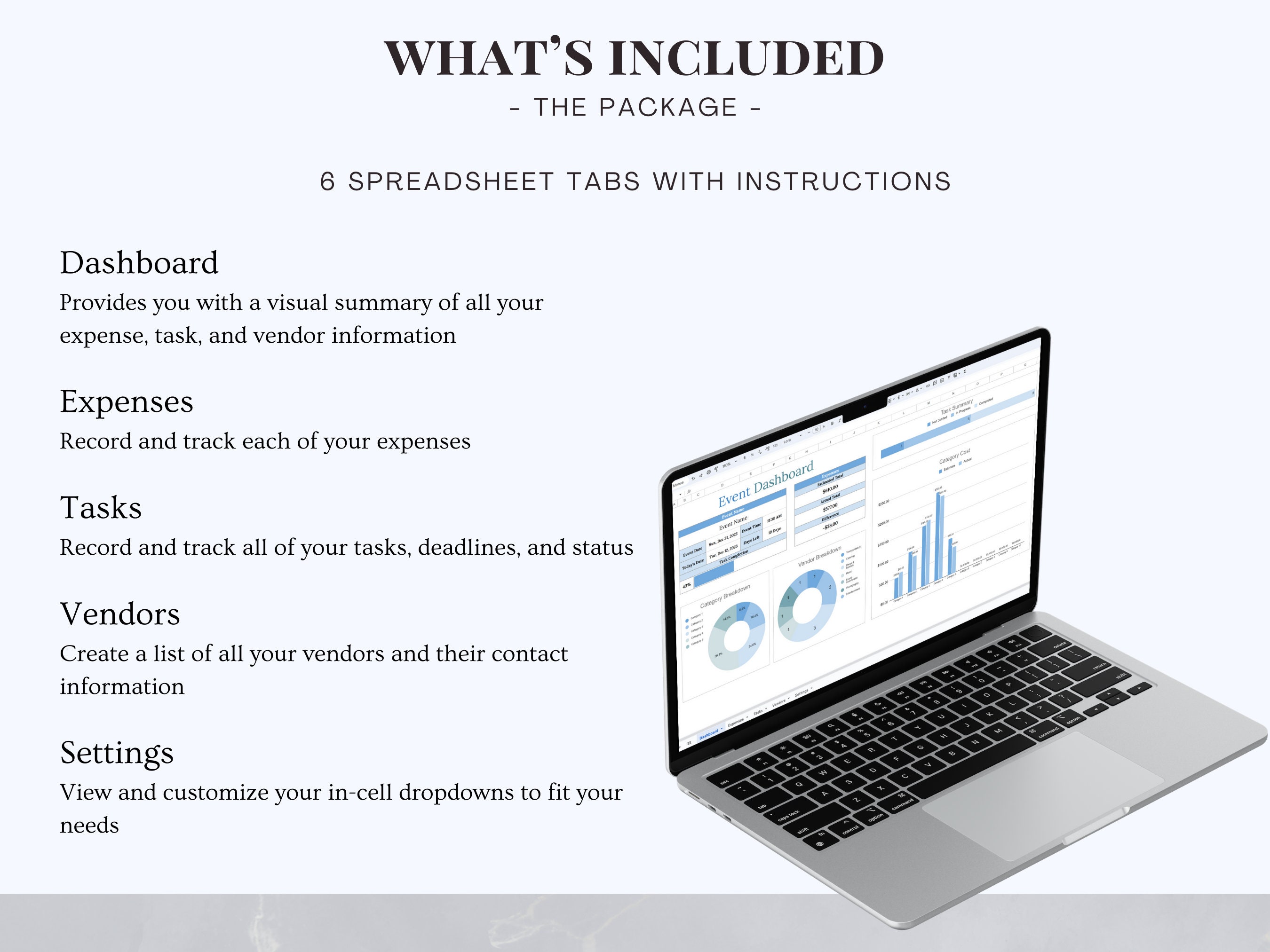 Event Planning Google Sheets Template, Party Planner Spreadsheet, Automated Dashboard, Digital ...