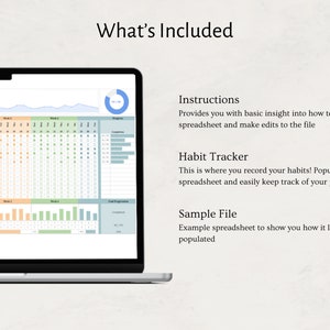 Habit Tracker Spreadsheet Template for Google Sheets, Digital Daily to ...