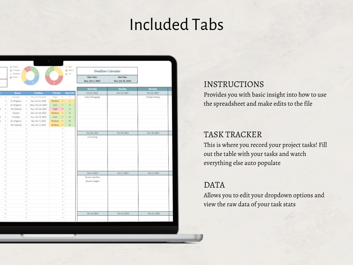 Project Tracker Google Sheets Project Task Manager Template Project ...