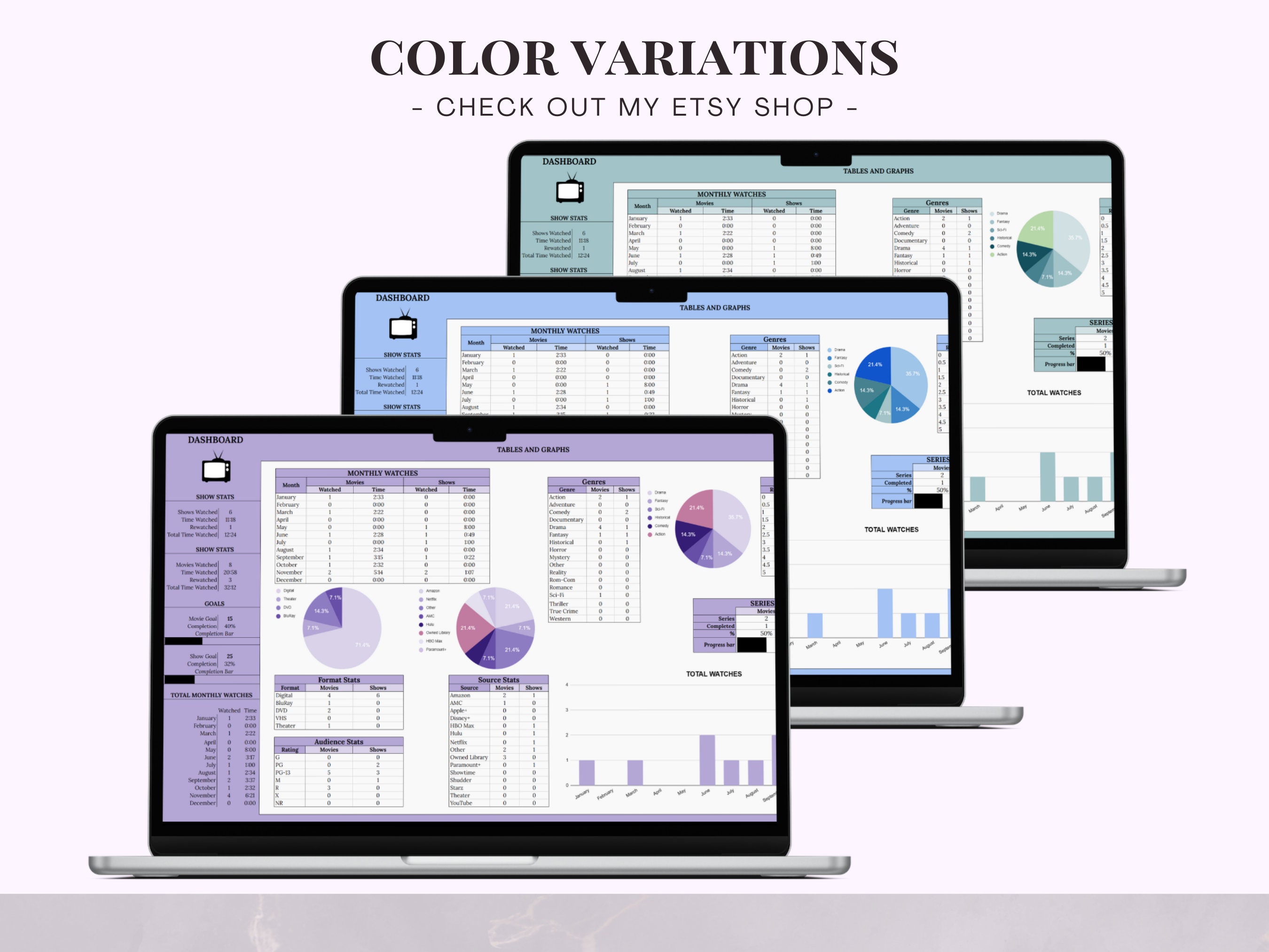 TV Show and Movie Tracker Google Sheets Template, Television Series ...