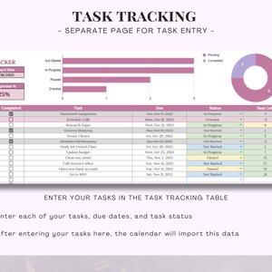 To Do List Task Tracker With Calendar for Google Sheets, Digital ...