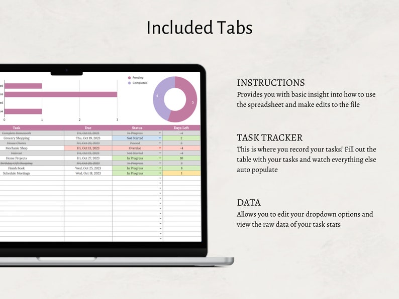 Digital to Do List Template for Google Sheets, Task Tracker Spreadsheet ...